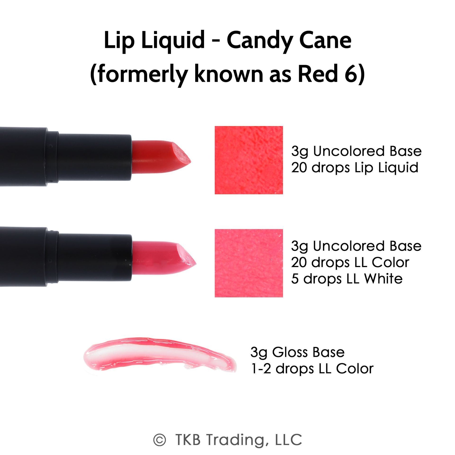TKB Lip Liquid - Candy Cane - Highly Pigmented Cosmetic Lip Color